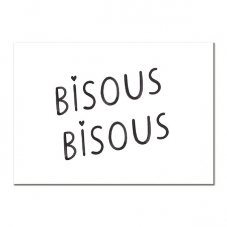 Carte Postale Bisous Bisous - Illustrée par Audrey Jeanne