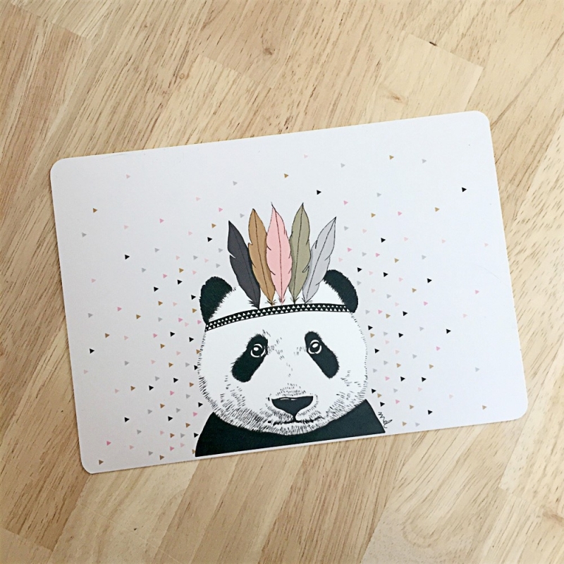 Carte Postale Panda Apache - Format A6 ou A5 Illustré par Minimel