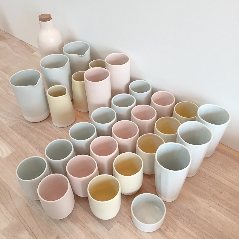 Grand Verre en céramique émaillée - Bleu glacier - Working in the Redwoods